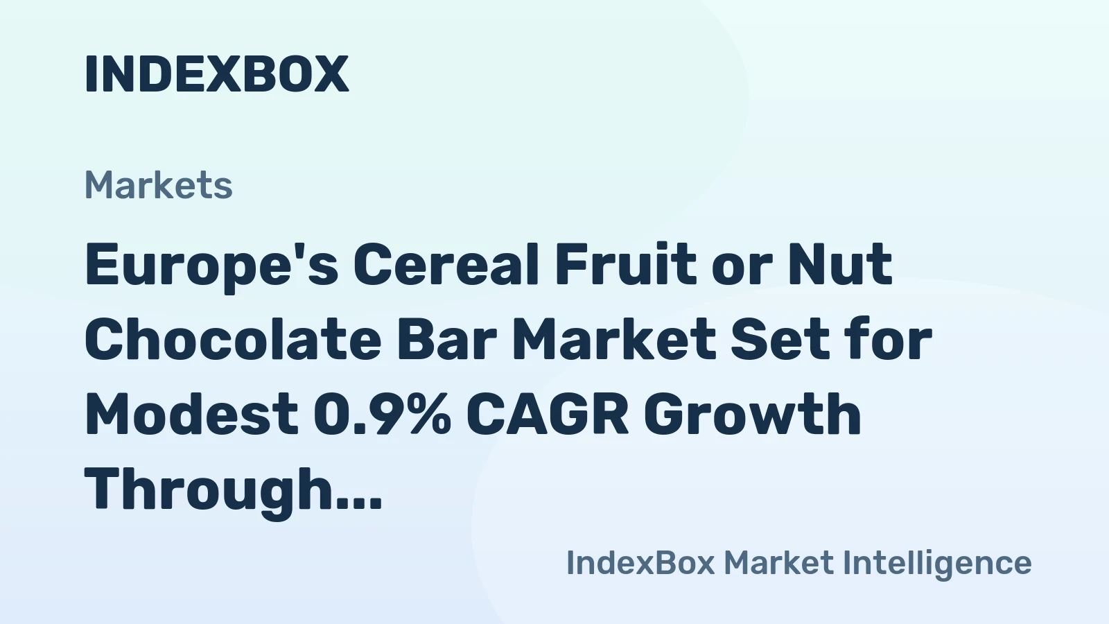 Europe's Cereal Fruit or Nut Chocolate Bar Market Set for Modest 0.9% CAGR Growth Through 2035