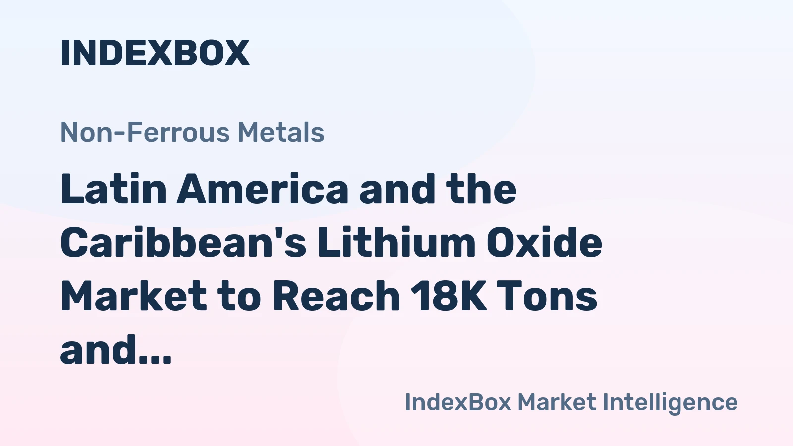 Latin America and the Caribbean's Lithium Oxide Market to Reach 18K Tons and $300M by 2035