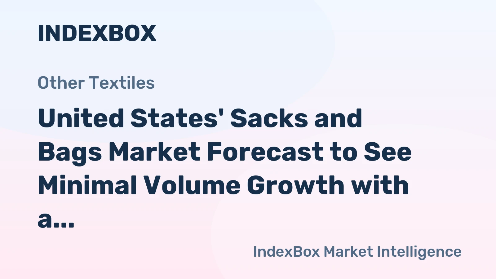 United States' Sacks and Bags Market Forecast to See Minimal Volume Growth with a +0.1% CAGR Through 2035