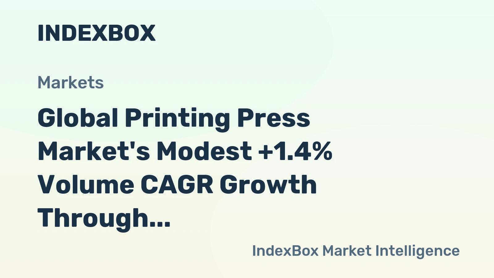 Global Printing Press Market's Modest +1.4% Volume CAGR Growth Through 2035