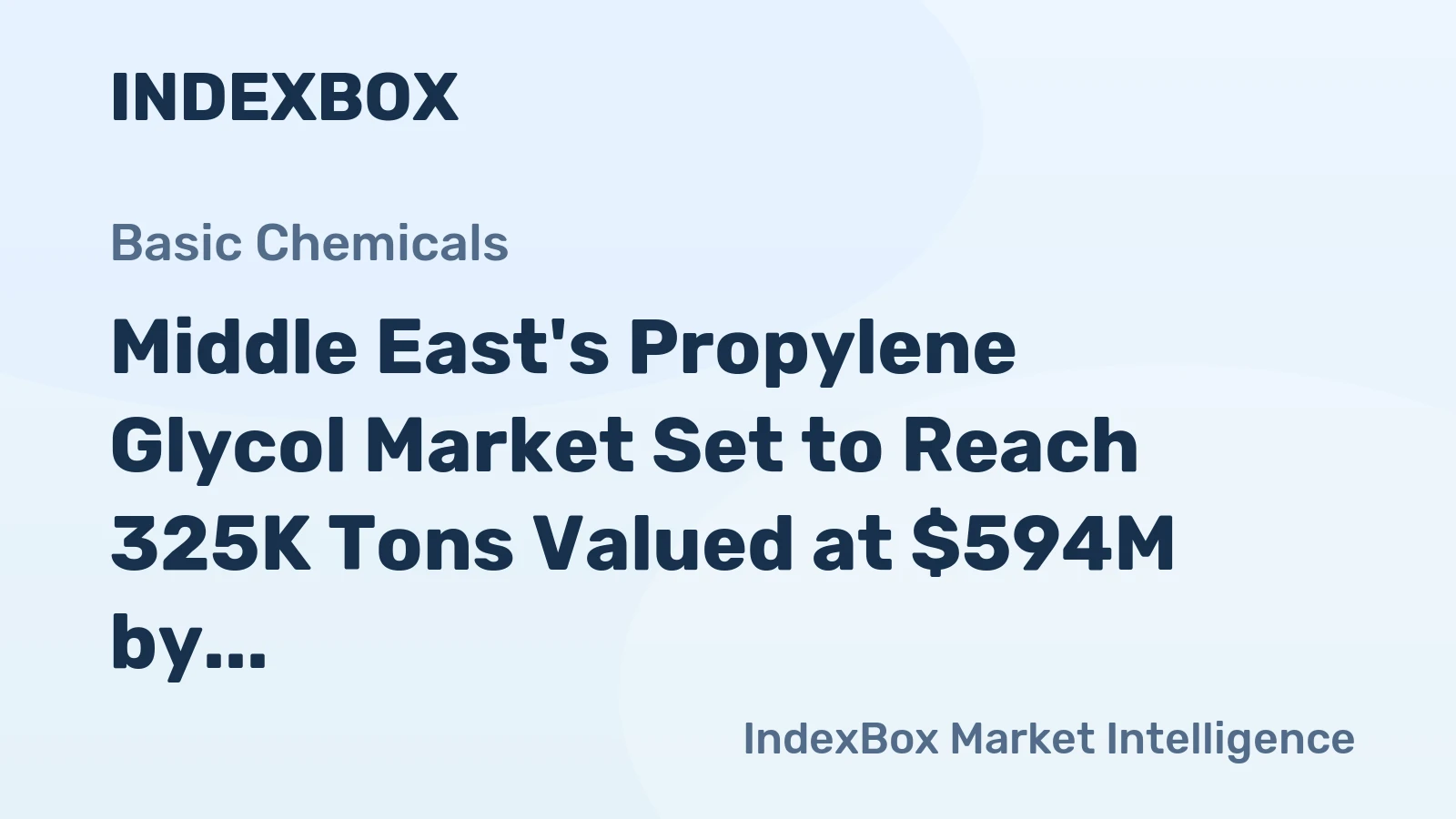 Middle East's Propylene Glycol Market Set to Reach 325K Tons Valued at $594M by 2035