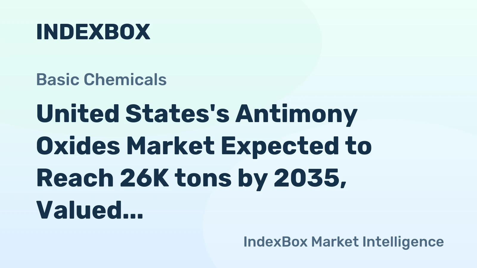 United States's Antimony Oxides Market Expected to Reach 26K tons by 2035, Valued at $217M