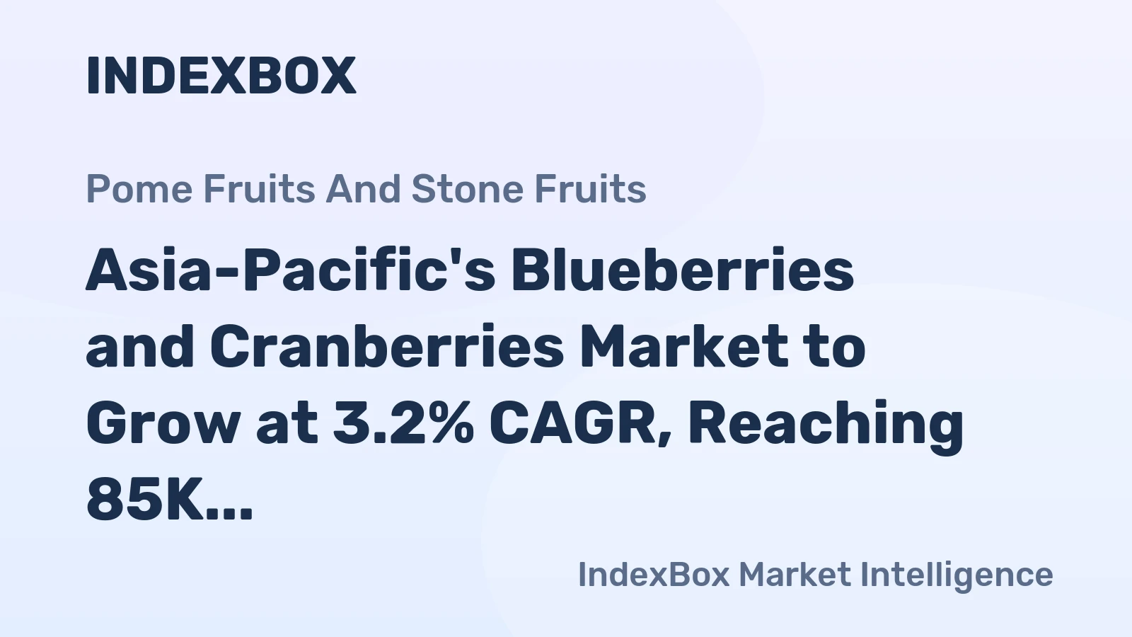 Asia-Pacific's Blueberries and Cranberries Market to Grow at 3.2% CAGR, Reaching 85K Tons by 2035