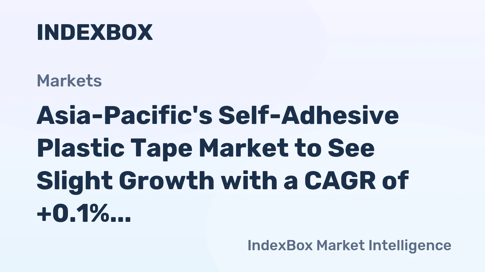 Asia-Pacific's Self-Adhesive Plastic Tape Market to See Slight Growth with a CAGR of +0.1% from 2024 to 2035