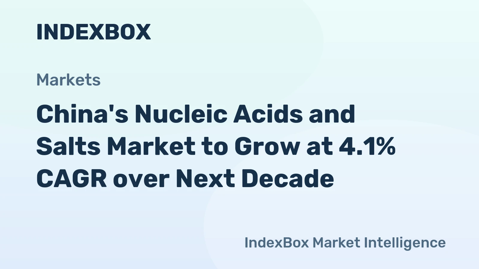 China's Nucleic Acids and Salts Market to Grow at 4.1% CAGR over Next Decade