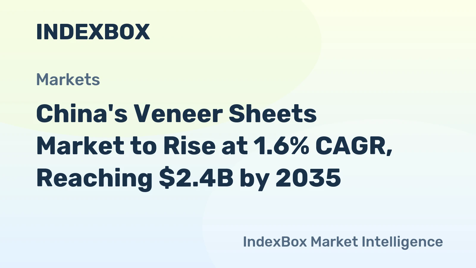 China's Veneer Sheets Market to Rise at 1.6% CAGR, Reaching $2.4B by 2035