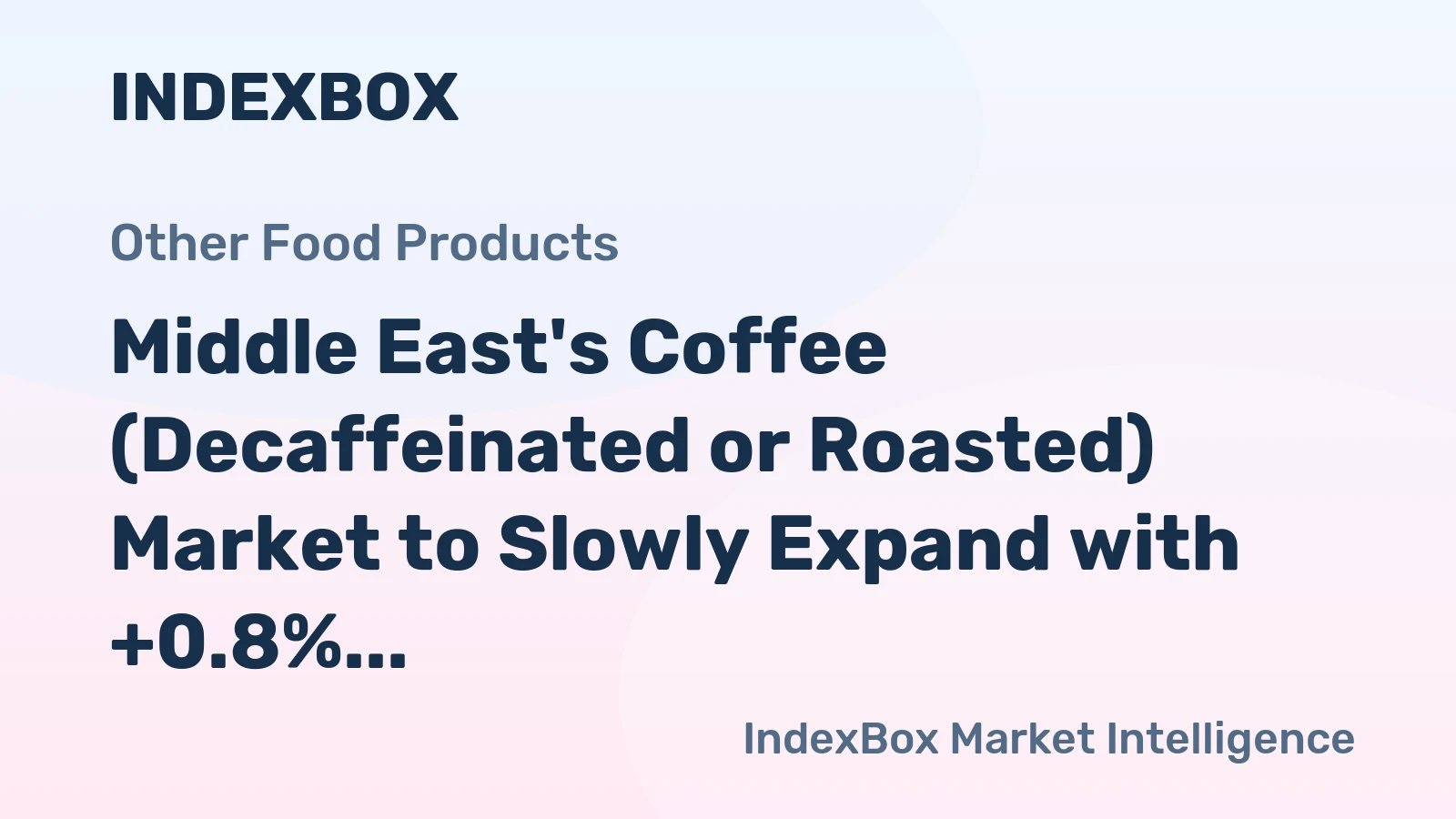 Middle East's Coffee (Decaffeinated or Roasted) Market to Slowly Expand with +0.8% CAGR, Reaching 452K Tons by 2035