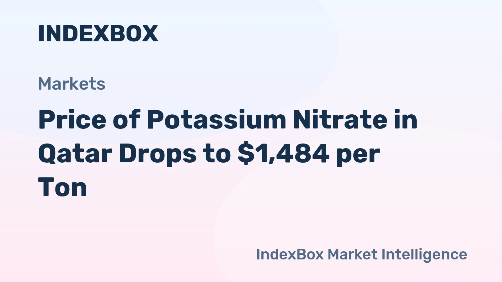 Price of Potassium Nitrate in Qatar Drops to $1,484 per Ton