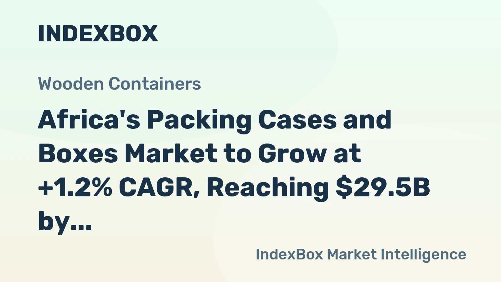 Africa's Packing Cases and Boxes Market to Grow at +1.2% CAGR, Reaching $29.5B by 2035
