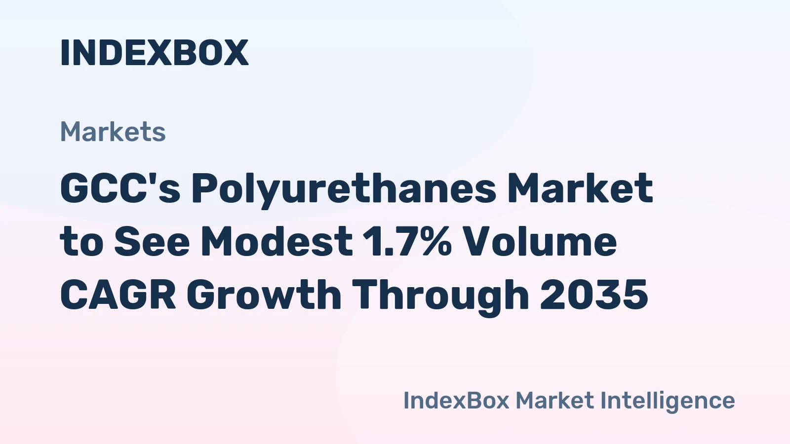 GCC's Polyurethanes Market to See Modest 1.7% Volume CAGR Growth Through 2035