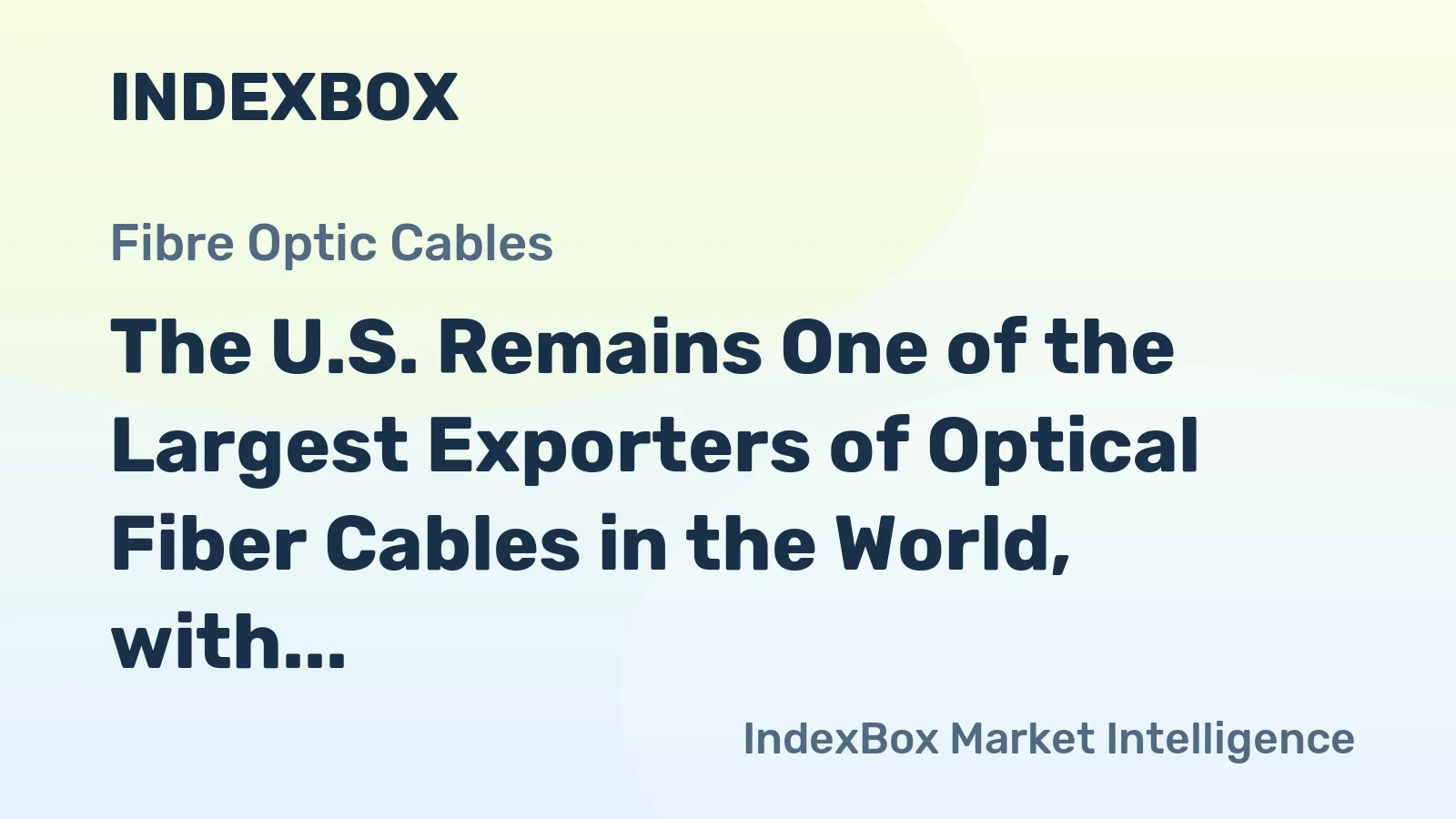 The U.S. Remains One of the Largest Exporters of Optical Fiber Cables in the World, with $1.0B in 2014