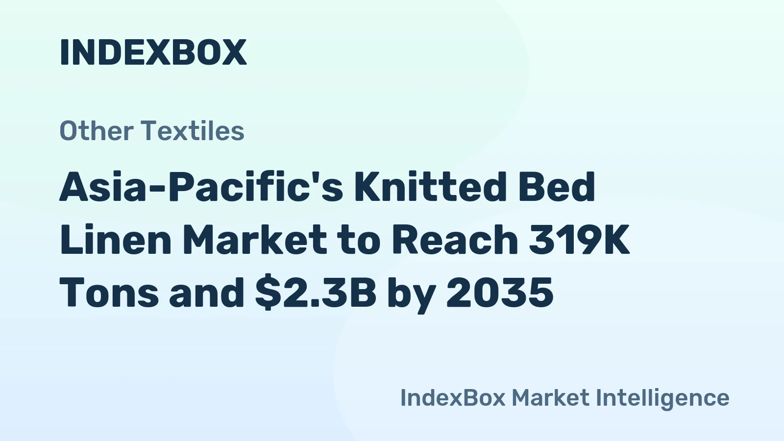 Asia-Pacific's Knitted Bed Linen Market to Reach 319K Tons and $2.3B by 2035