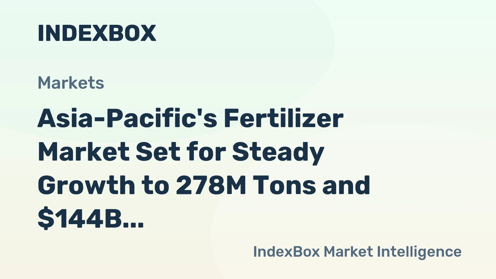 Asia-Pacific's Fertilizer Market Set for Steady Growth to 278M Tons and $144B