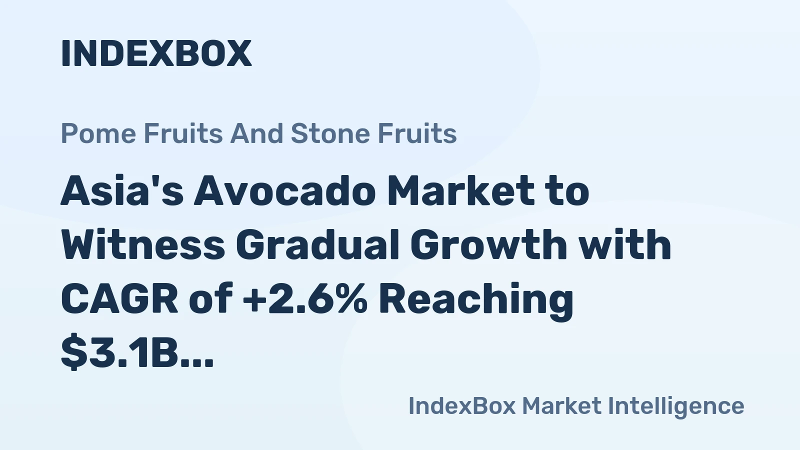 Asia's Avocado Market to Witness Gradual Growth with CAGR of +2.6% Reaching $3.1B by 2035