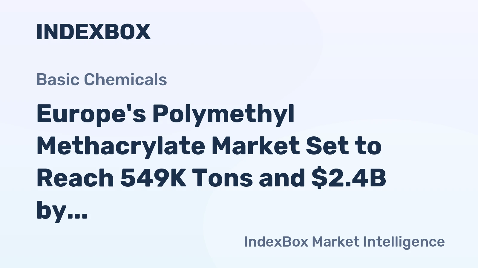 Europe's Polymethyl Methacrylate Market Set to Reach 549K Tons and $2.4B by 2035