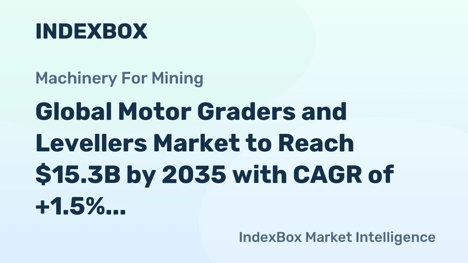 Global Motor Graders and Levellers Market to Reach $15.3B by 2035 with CAGR of +1.5% in Volume and +2.3% in Value Terms