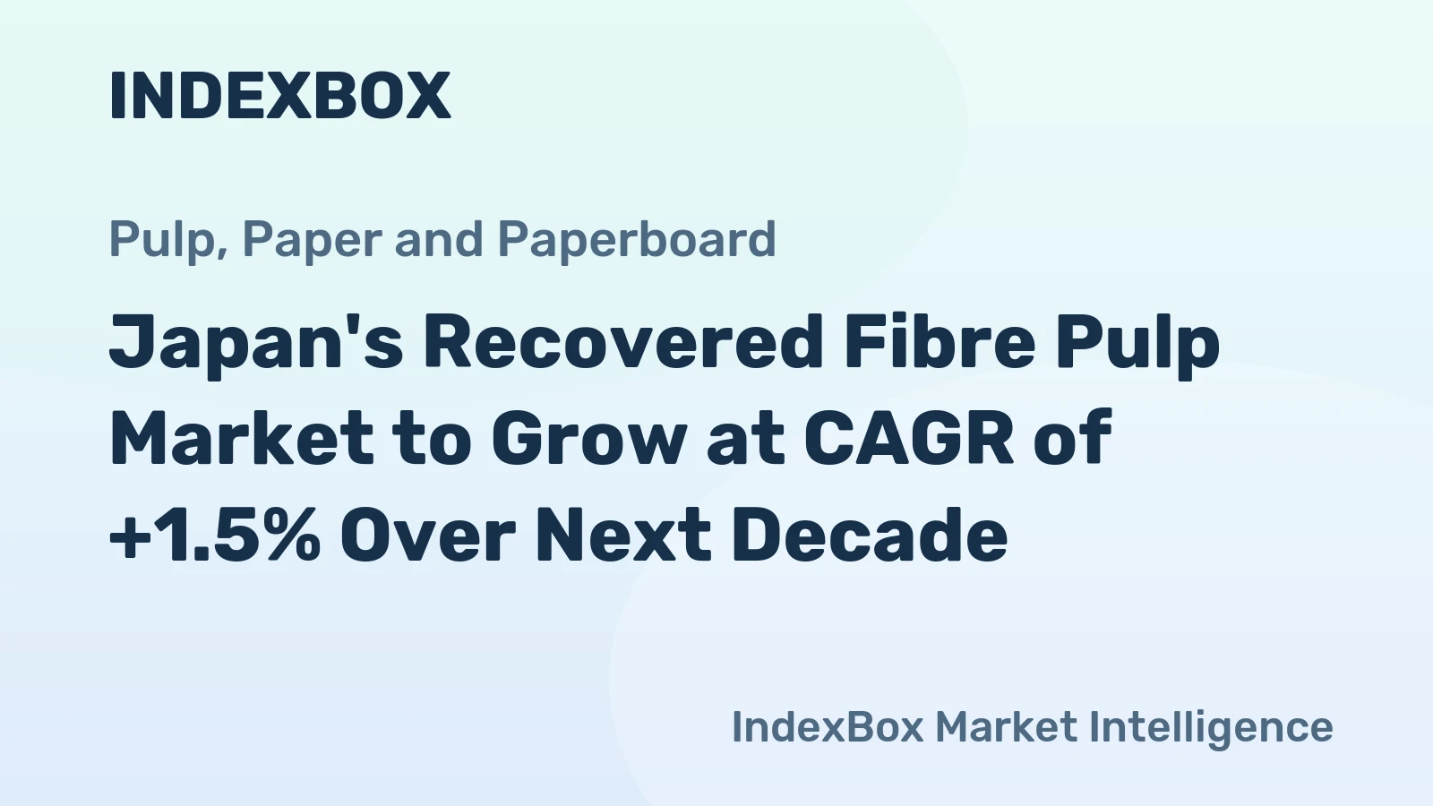 Japan's Recovered Fibre Pulp Market to Grow at CAGR of +1.5% Over Next Decade