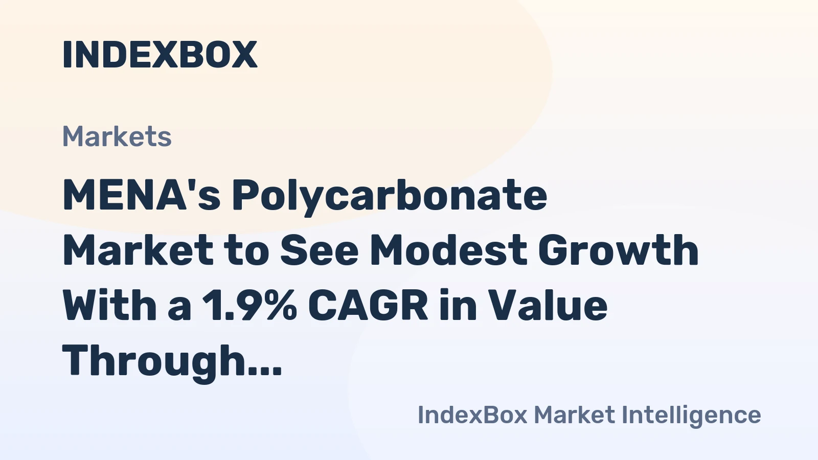 MENA's Polycarbonate Market to See Modest Growth With a 1.9% CAGR in Value Through 2035