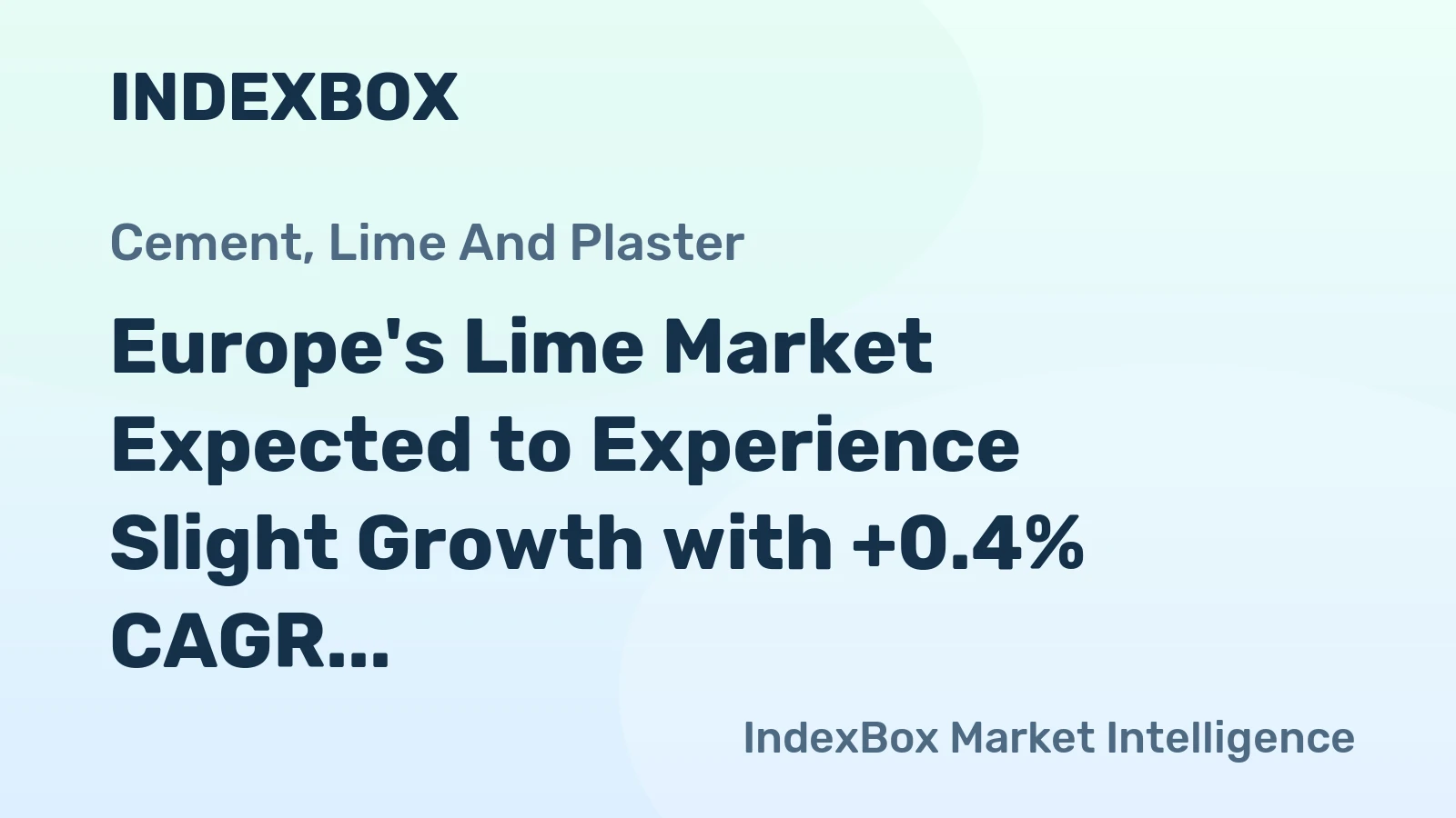 Europe's Lime Market Expected to Experience Slight Growth with +0.4% CAGR from 2024 to 2035