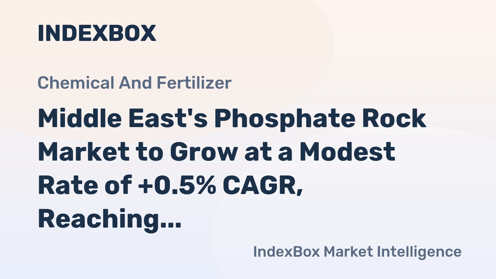 Middle East's Phosphate Rock Market to Grow at a Modest Rate of +0.5% CAGR, Reaching $1.6B by 2035