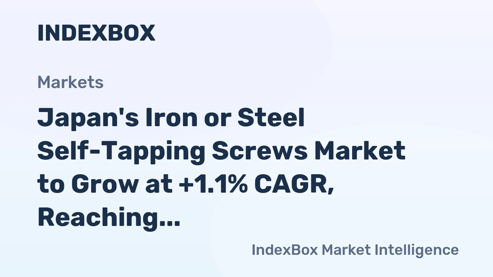 Japan's Iron or Steel Self-Tapping Screws Market to Grow at +1.1% CAGR, Reaching 109K Tons by 2035