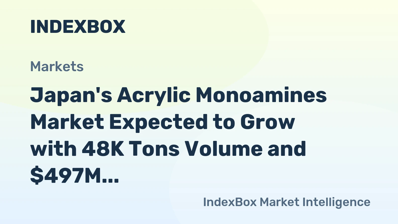 Japan's Acrylic Monoamines Market Expected to Grow with 48K Tons Volume and $497M Value by 2035