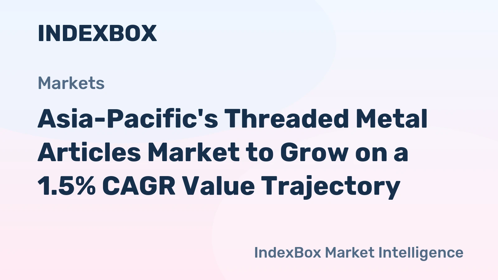 Asia-Pacific's Threaded Metal Articles Market to Grow on a 1.5% CAGR Value Trajectory