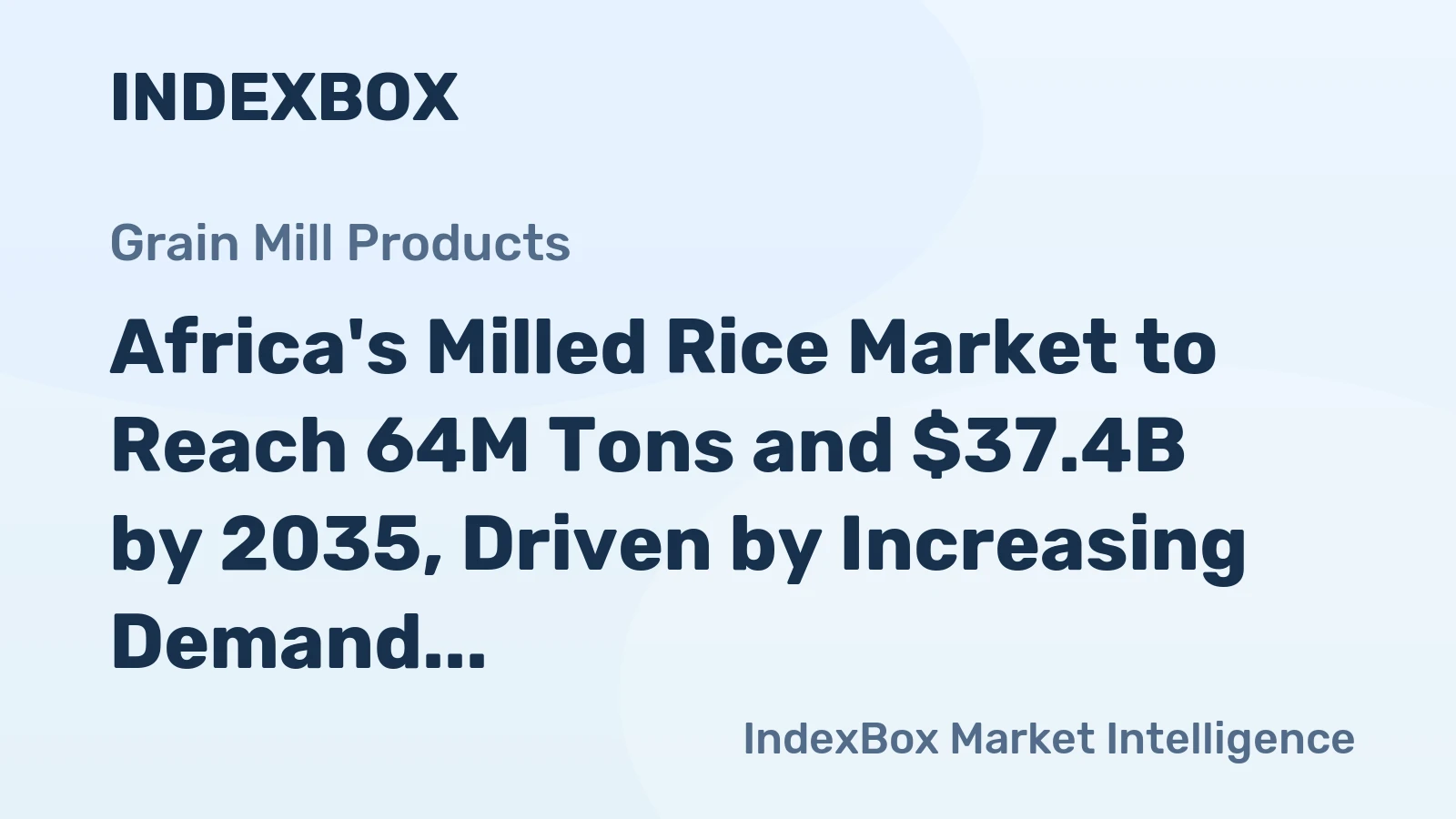 Africa's Milled Rice Market to Reach 64M Tons and $37.4B by 2035, Driven by Increasing Demand