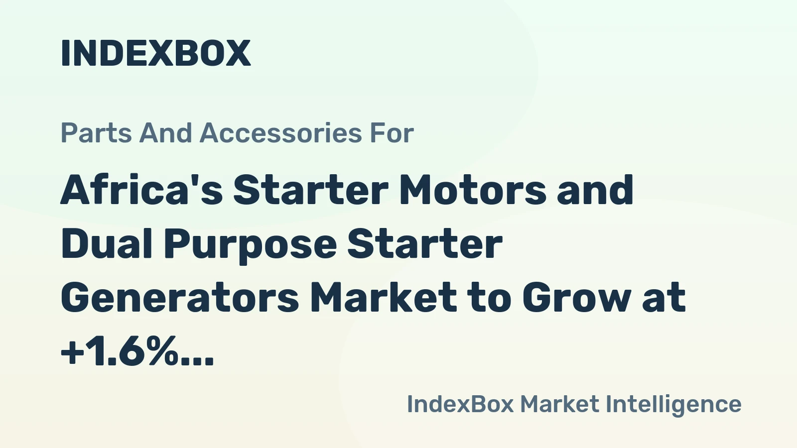 Africa's Starter Motors and Dual Purpose Starter Generators Market to Grow at +1.6% CAGR, Reaching $388M by 2035