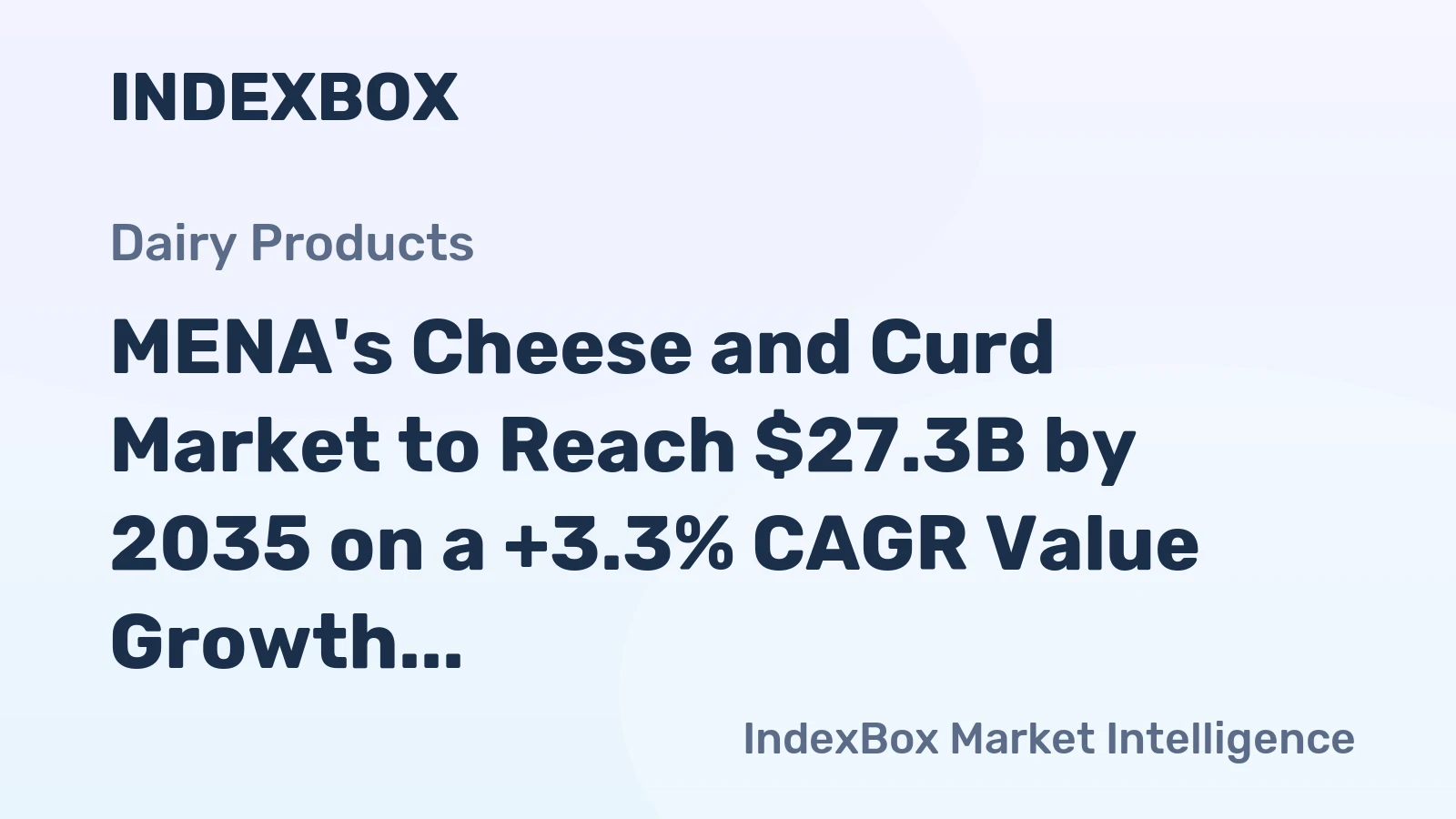 MENA's Cheese and Curd Market to Reach $27.3B by 2035 on a +3.3% CAGR Value Growth