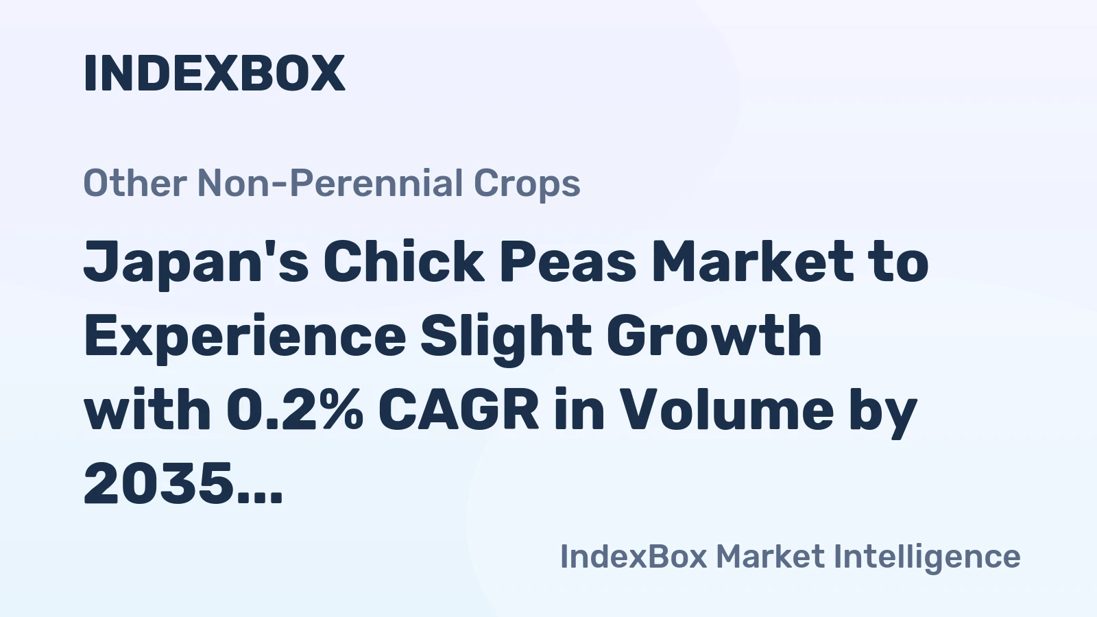 Japan's Chick Peas Market to Experience Slight Growth with 0.2% CAGR in Volume by 2035