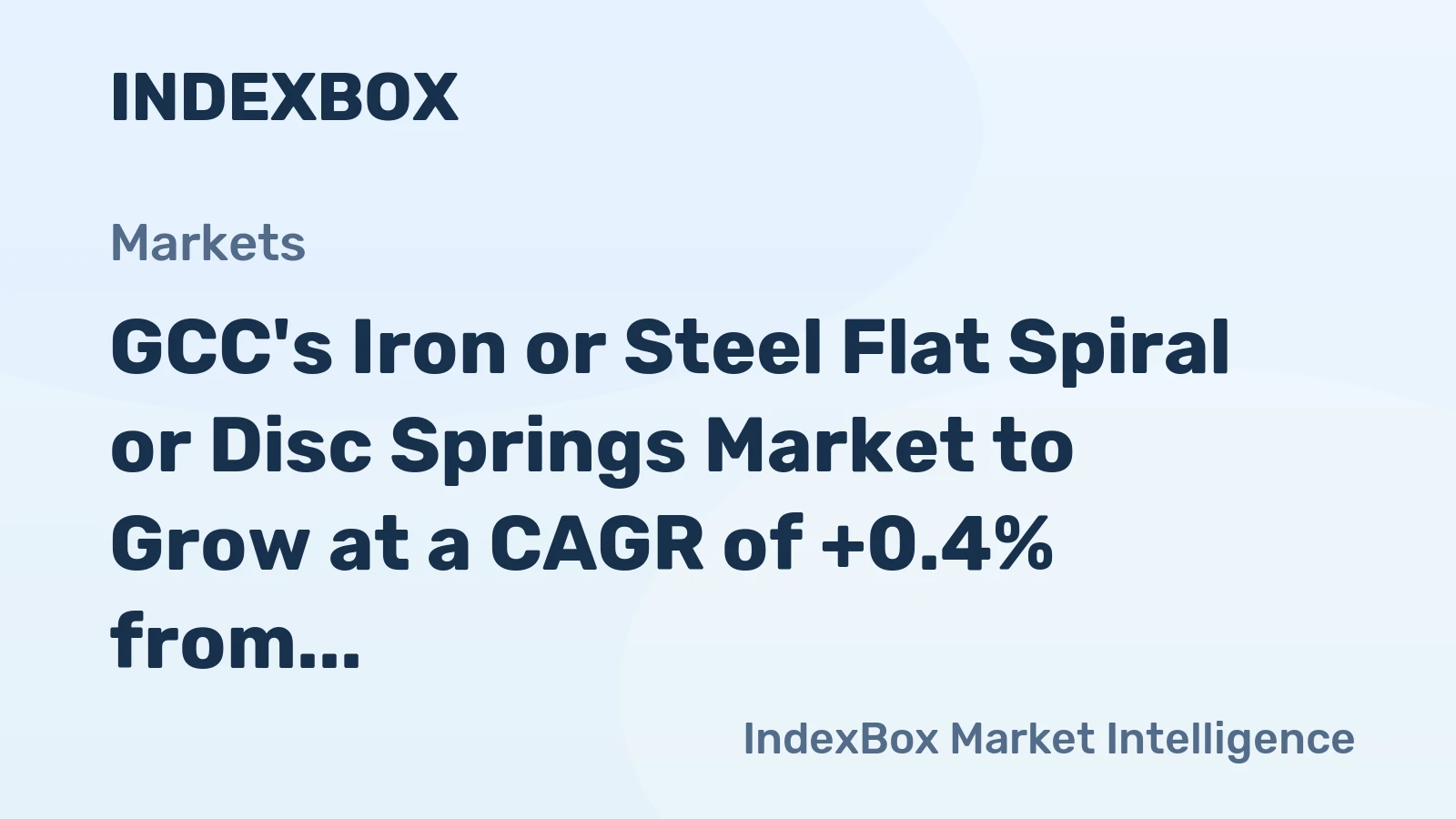 GCC's Iron or Steel Flat Spiral or Disc Springs Market to Grow at a CAGR of +0.4% from 2024 to 2035