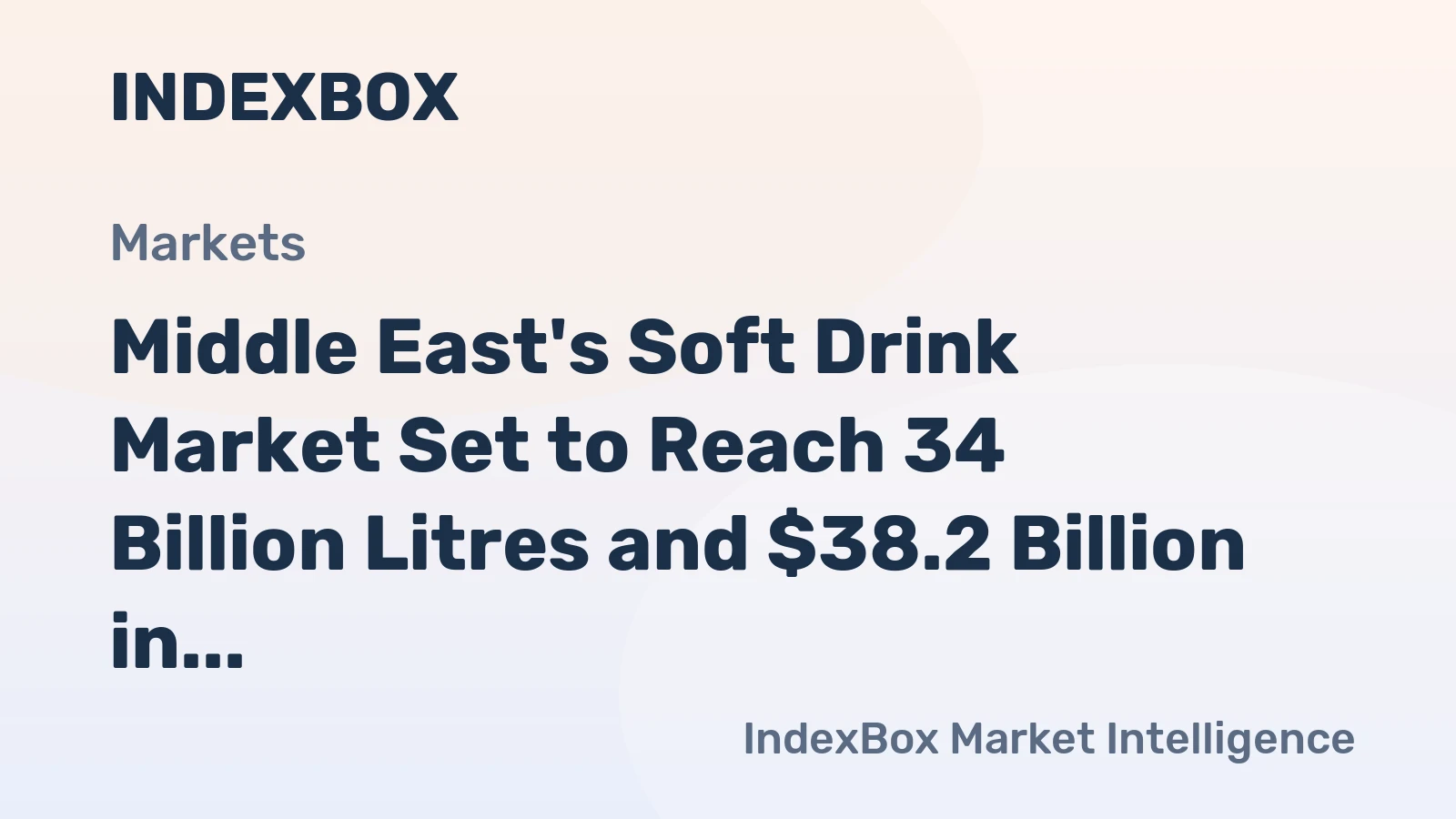 Middle East's Soft Drink Market Set to Reach 34 Billion Litres and $38.2 Billion in Value