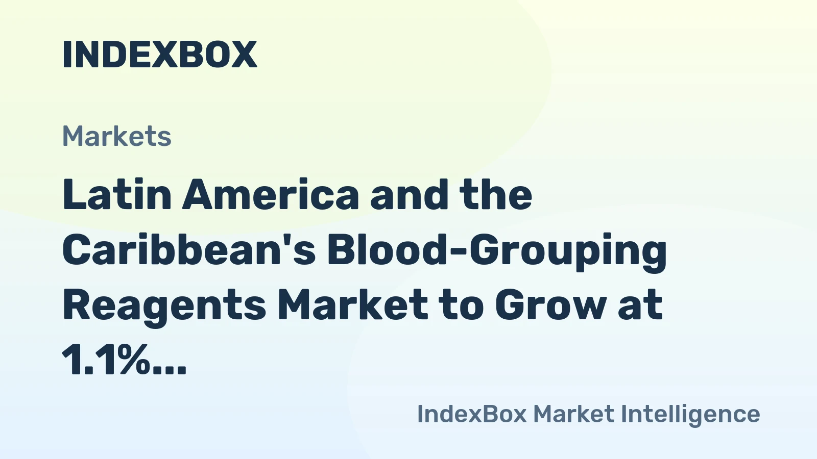 Latin America and the Caribbean's Blood-Grouping Reagents Market to Grow at 1.1% CAGR Through 2035