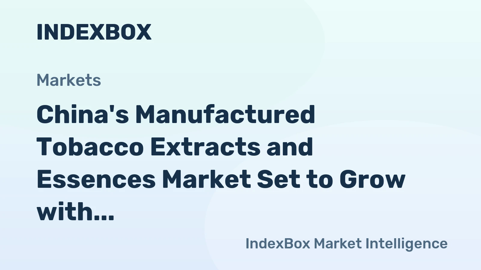 China's Manufactured Tobacco Extracts and Essences Market Set to Grow with +1.5% CAGR by 2035, Reaching 3.1K Tons and $13M in Value