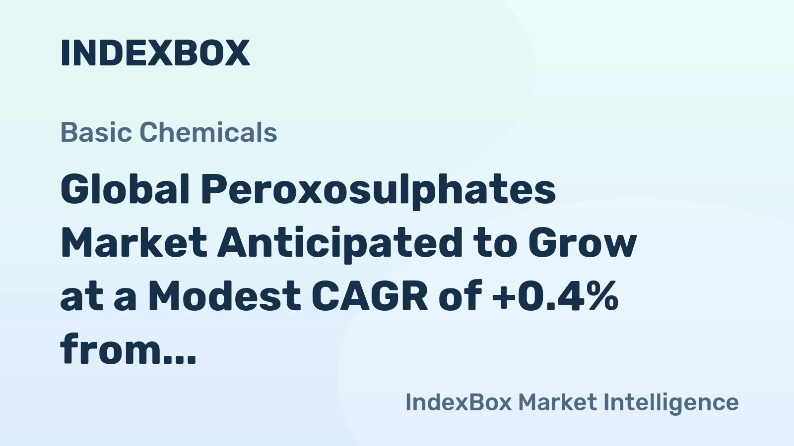 Global Peroxosulphates Market Anticipated to Grow at a Modest CAGR of +0.4% from 2024 to 2035
