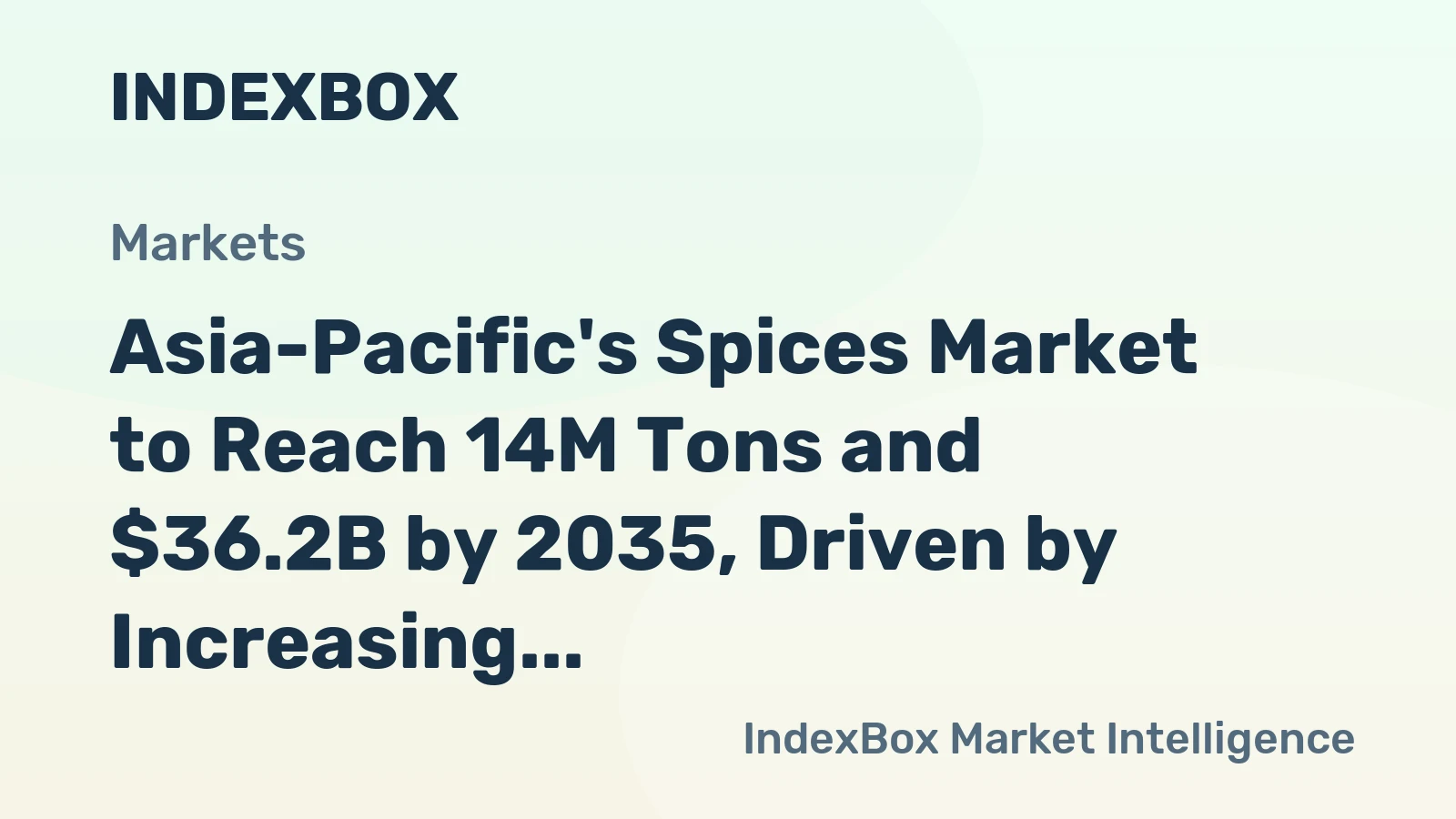 Asia-Pacific's Spices Market to Reach 14M Tons and $36.2B by 2035, Driven by Increasing Demand in the Region