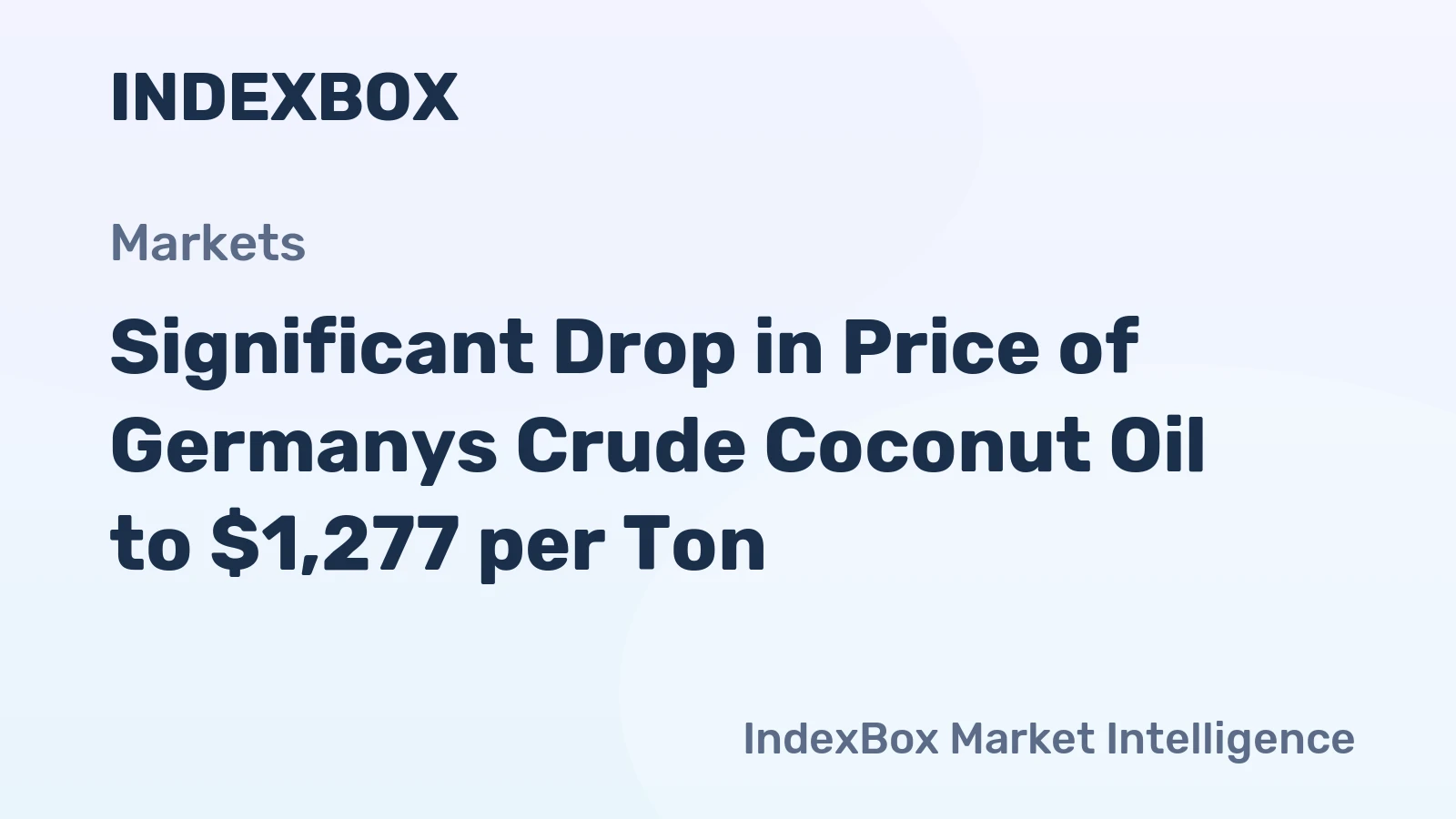 Significant Drop in Price of Germanys Crude Coconut Oil to $1,277 per Ton