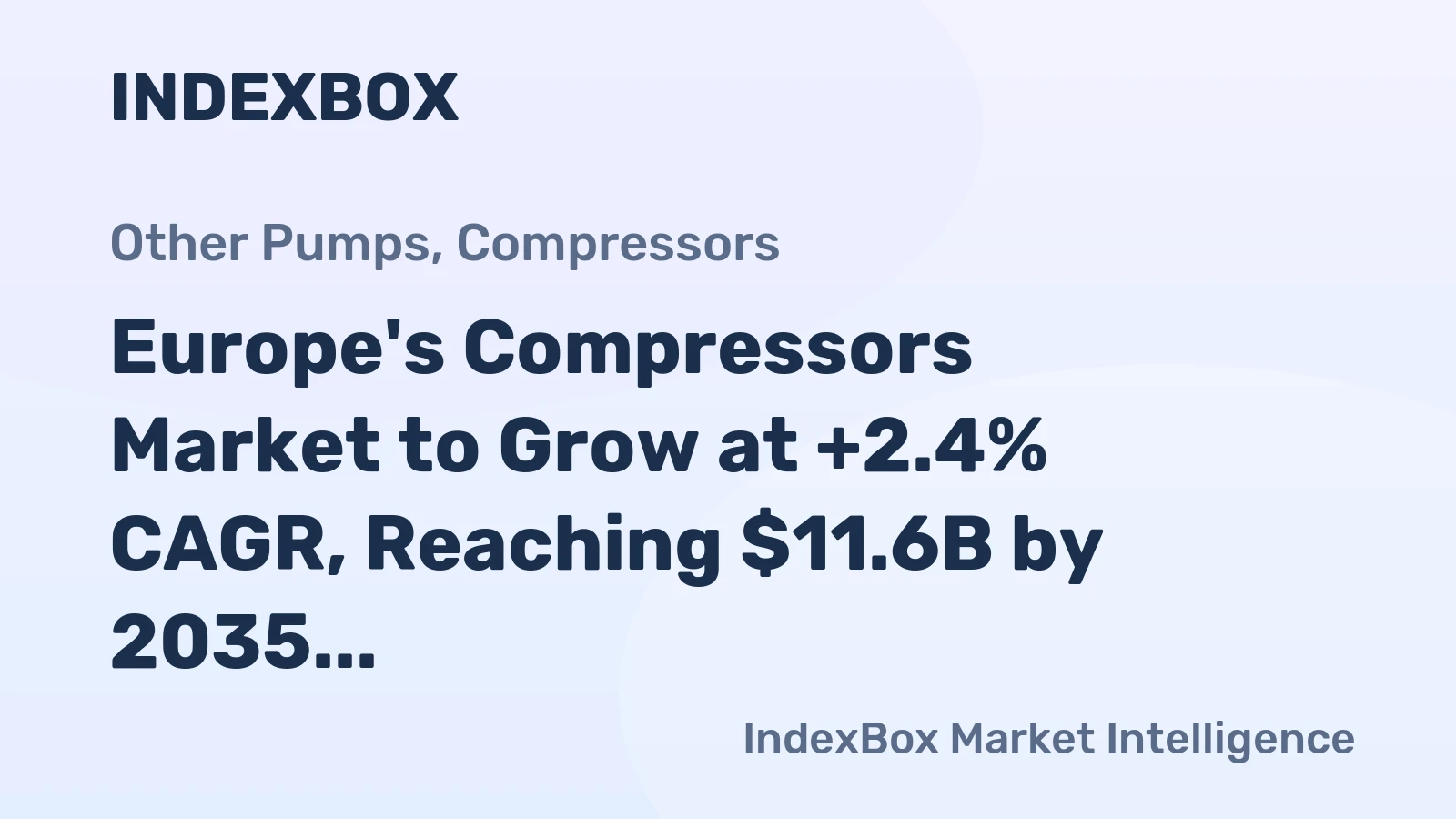 Europe's Compressors Market to Grow at +2.4% CAGR, Reaching $11.6B by 2035