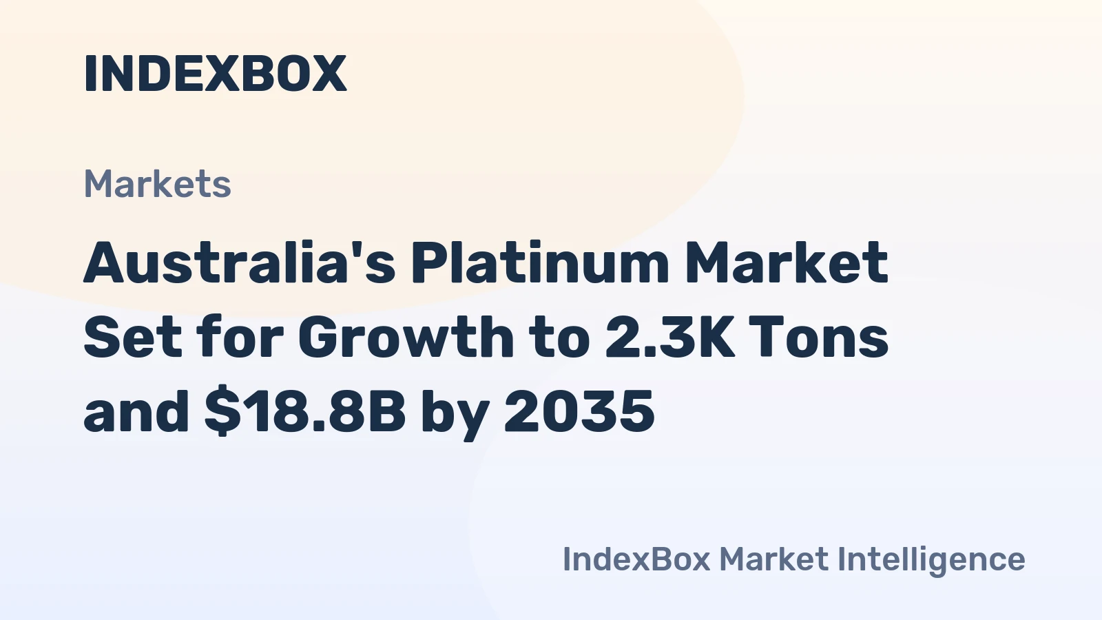 Australia's Platinum Market Set for Growth to 2.3K Tons and $18.8B by 2035