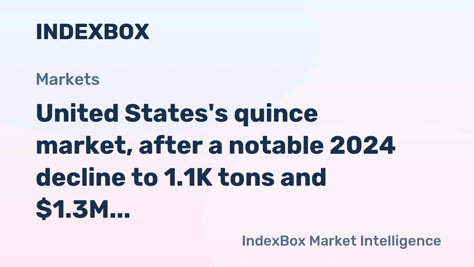 United States's quince market, after a notable 2024 decline to 1.1K tons and $1.3M, is forecast for a slight increase to 1.3K tons and $1.5M by 2035.