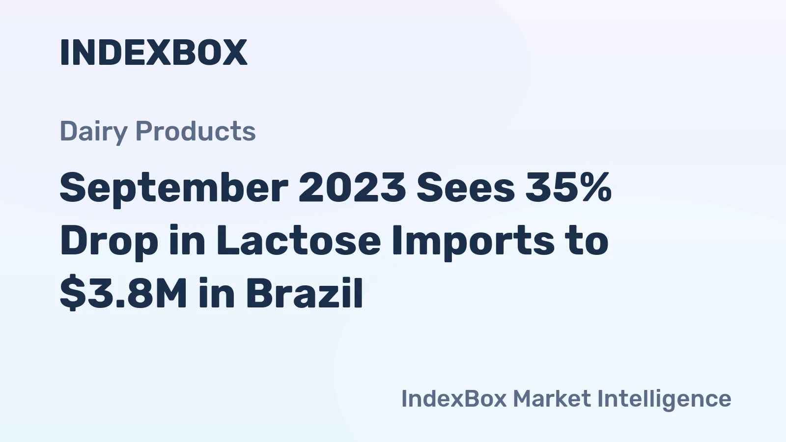September 2023 Sees 35% Drop in Lactose Imports to $3.8M in Brazil