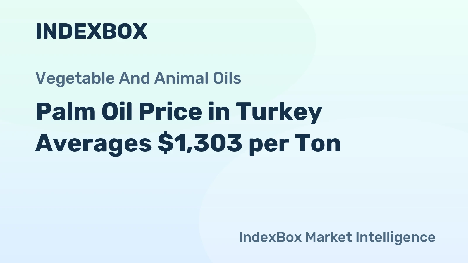 Palm Oil Price in Turkey Averages $1,303 per Ton