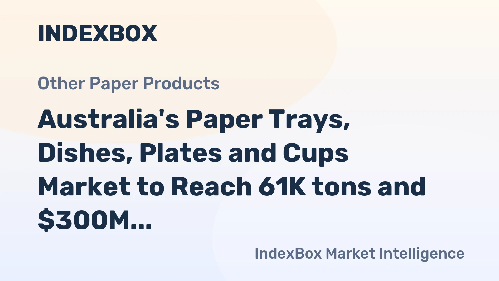 Australia's Paper Trays, Dishes, Plates and Cups Market to Reach 61K tons and $300M by 2035, with +2.8% Forecasted Volume Growth and +4.3% Value Growth