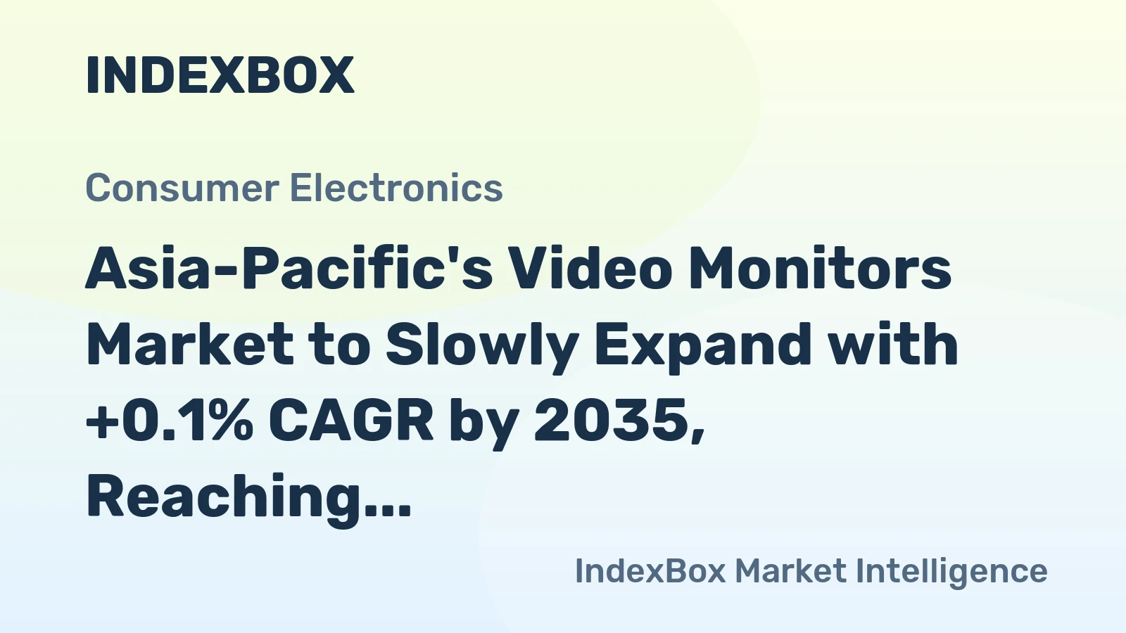 Asia-Pacific's Video Monitors Market to Slowly Expand with +0.1% CAGR by 2035, Reaching $41.8B in Value