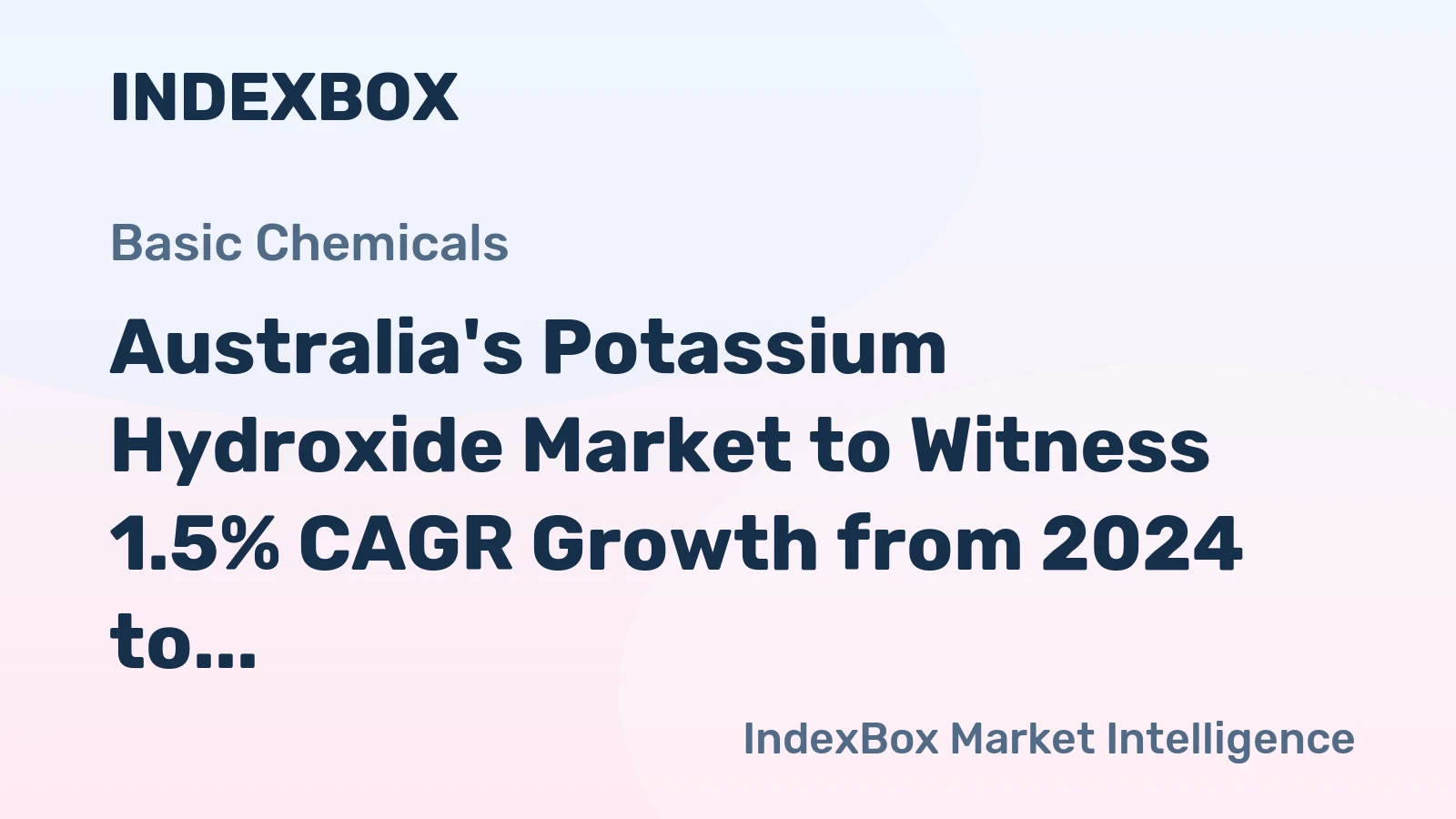 Australia's Potassium Hydroxide Market to Witness 1.5% CAGR Growth from 2024 to 2035