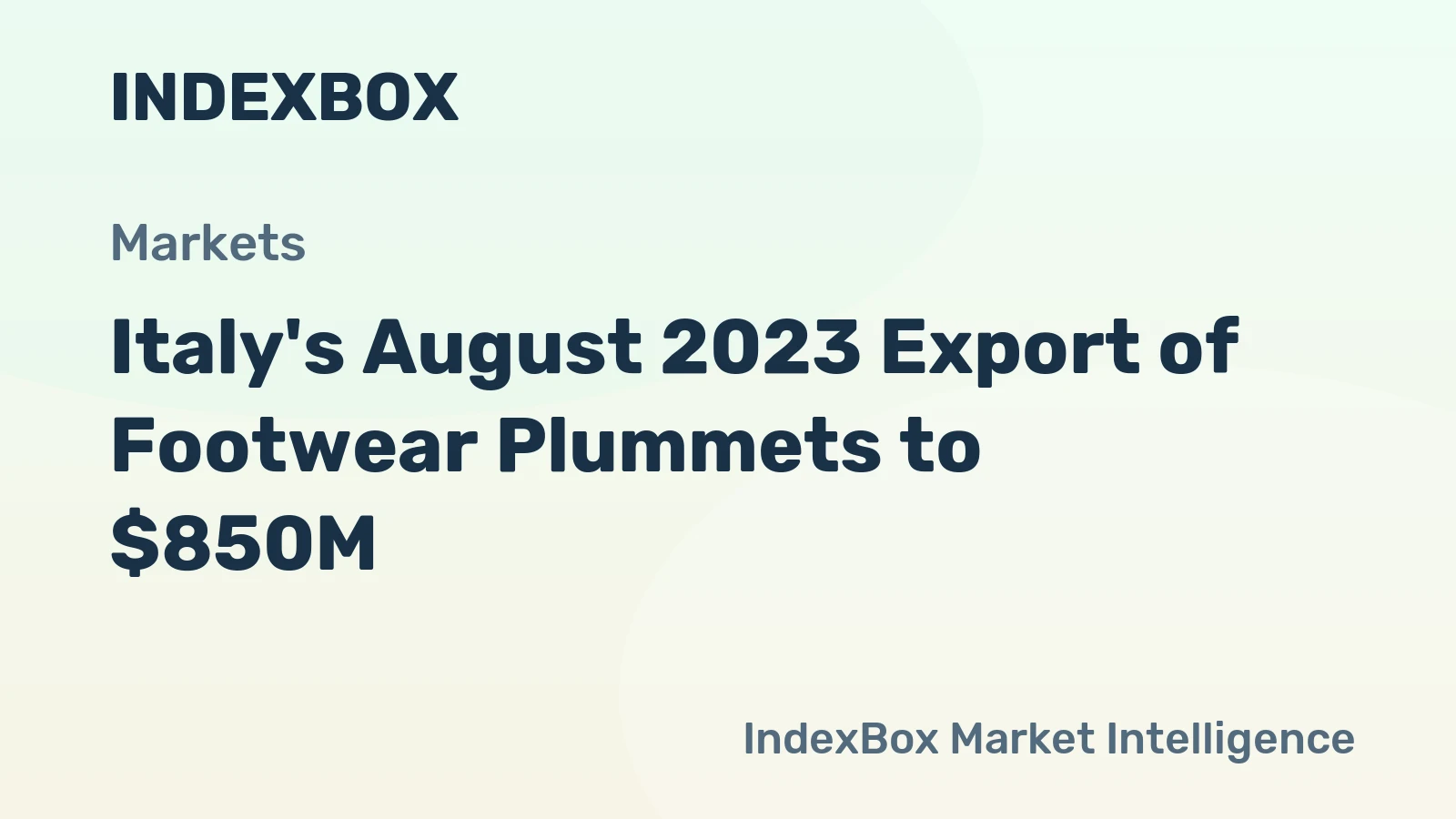 Italy's August 2023 Export of Footwear Plummets to $850M