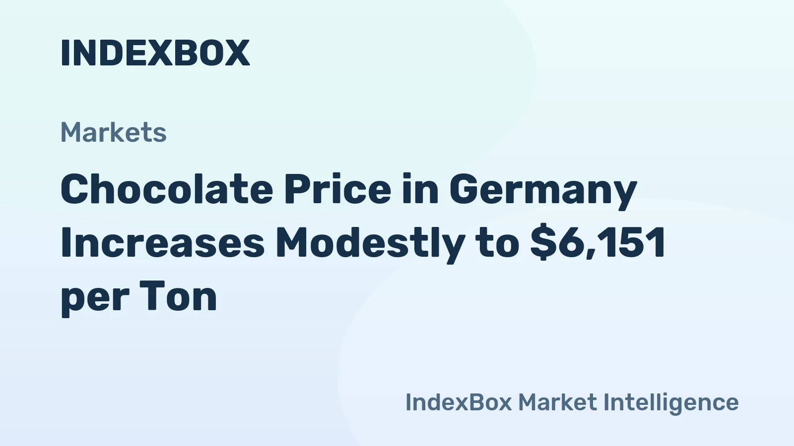 Chocolate Price in Germany Increases Modestly to $6,151 per Ton