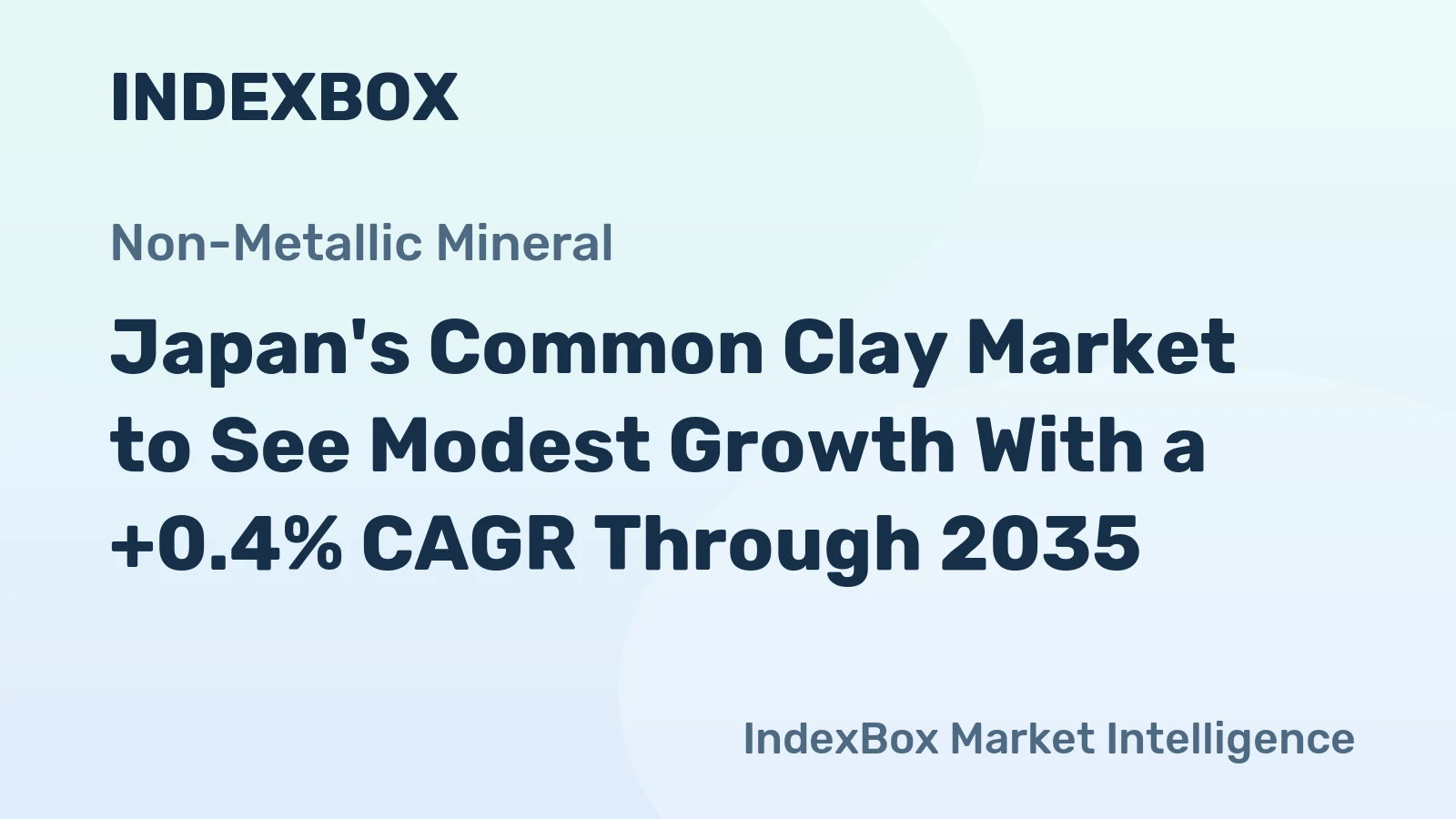 Japan's Common Clay Market to See Modest Growth With a +0.4% CAGR Through 2035