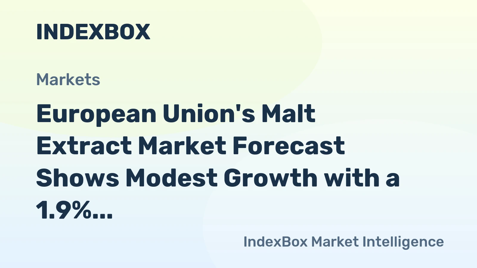 European Union's Malt Extract Market Forecast Shows Modest Growth with a 1.9% Value CAGR Through 2035